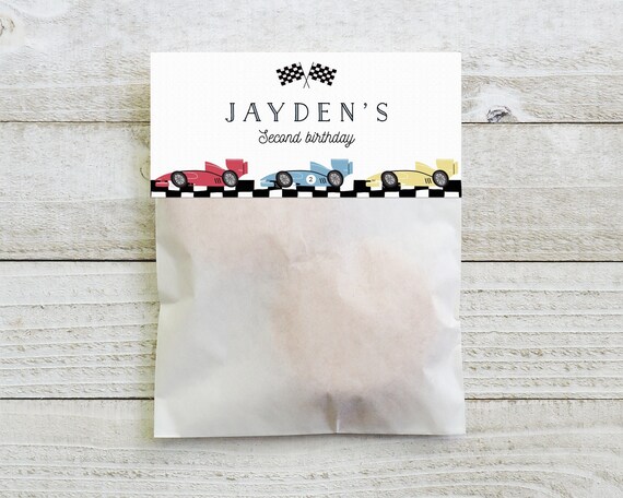 Racing Car Treat Bag Toppers Car Gift Bag Toppers Birthday - Etsy
