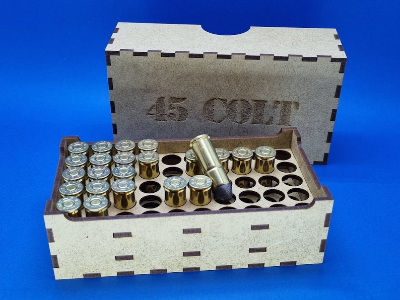 45 COLT Ammo Ammunition Box Crate - Laser Cut File - for 45 COLT ...
