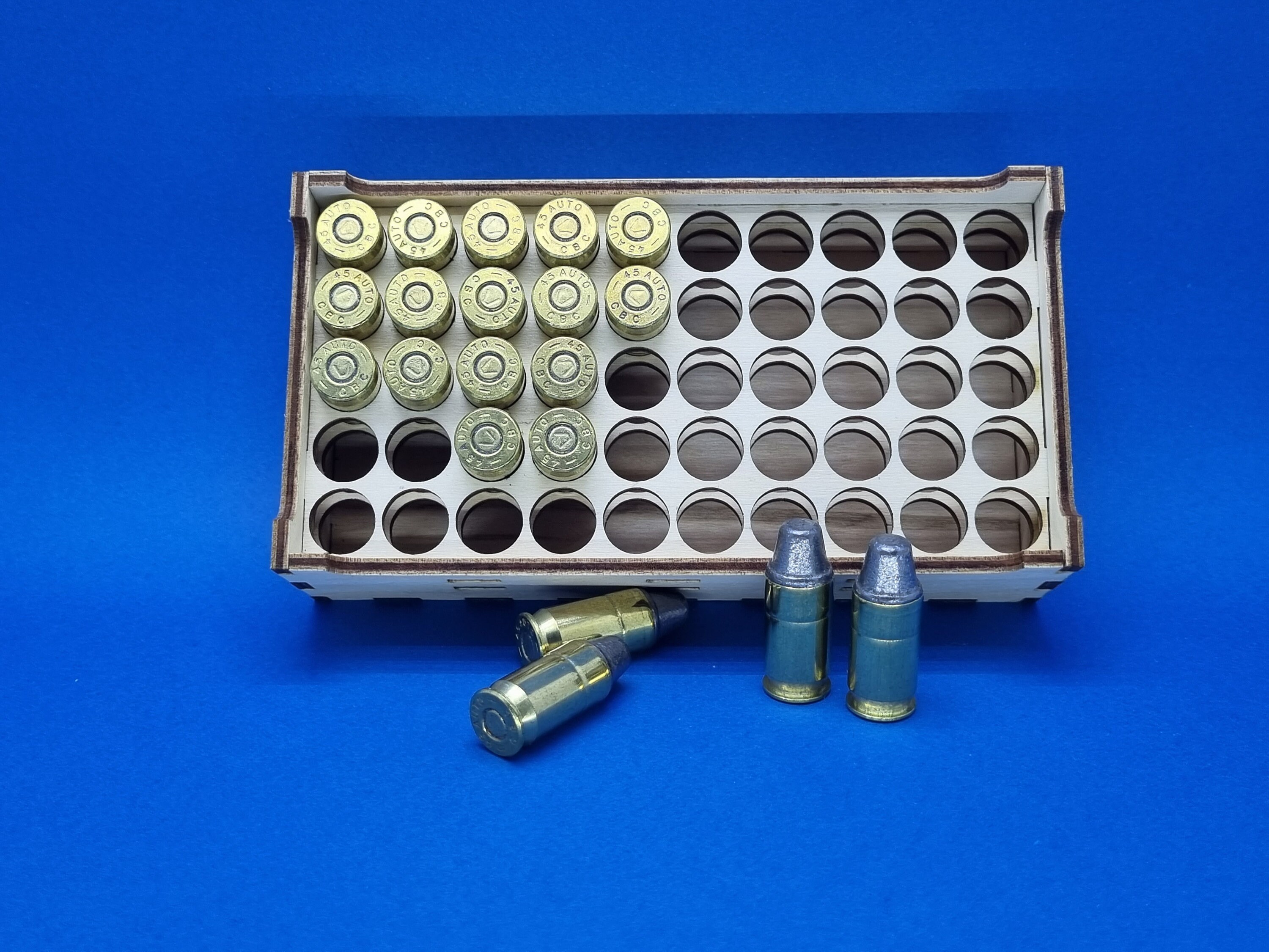 45 ACP Ammo Ammunition Box Crate - Laser Cut File - for 45 ACP Bullets ...