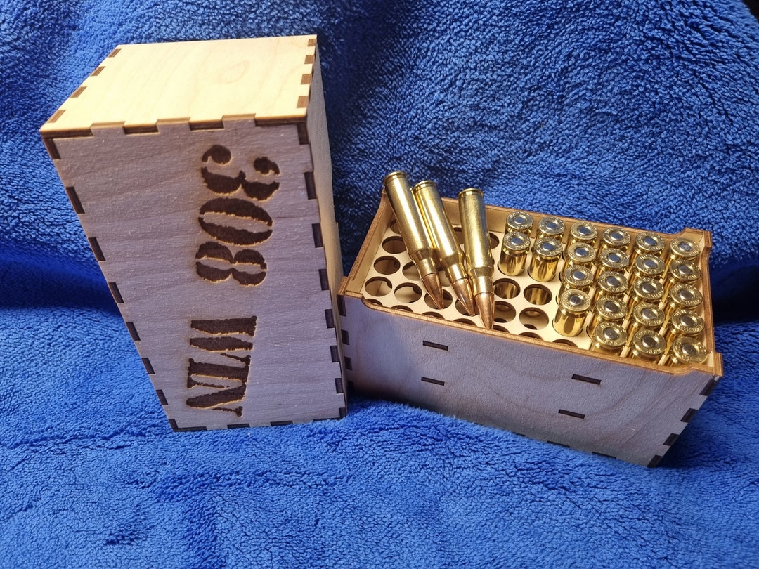 308 Winchester Ammo Ammunition Box Crate - Laser Cut File - for .308 ...