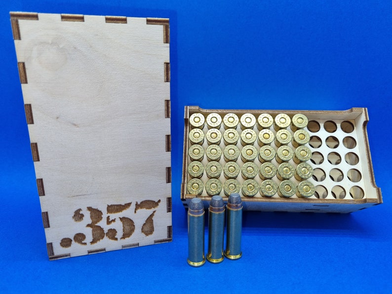 357 Magnum Ammo Ammunition Box Crate - Laser Cut File - for .357 Magnum ...