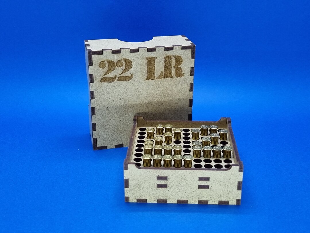 22 LR Ammo 100 Ammunition Box Crate - Laser Cut File - for 22 LR Long ...