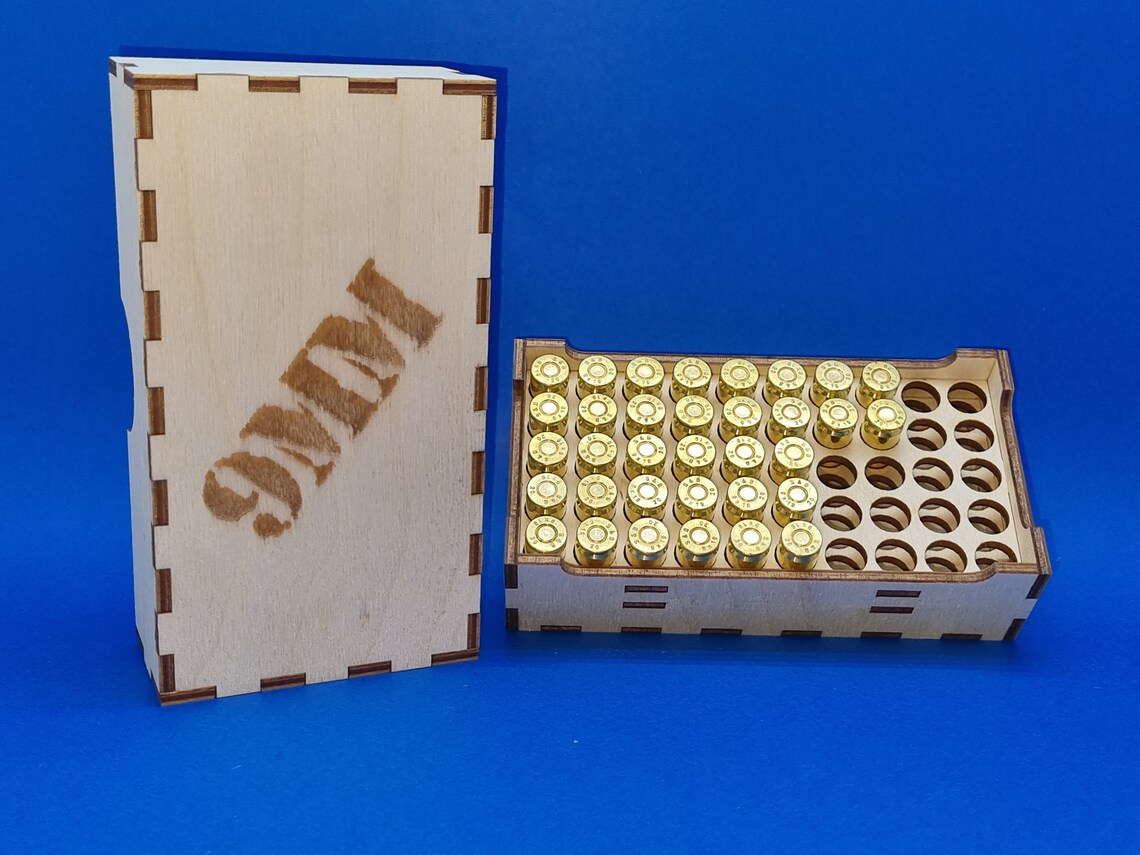 9mm Ammo Ammunition Box Crate - Laser Cut File - for 9mm Bullets - Etsy