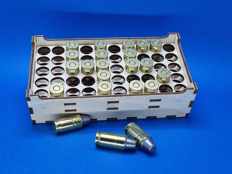 45 ACP Ammo Ammunition Box Crate - Laser Cut File - for 45 ACP Bullets ...