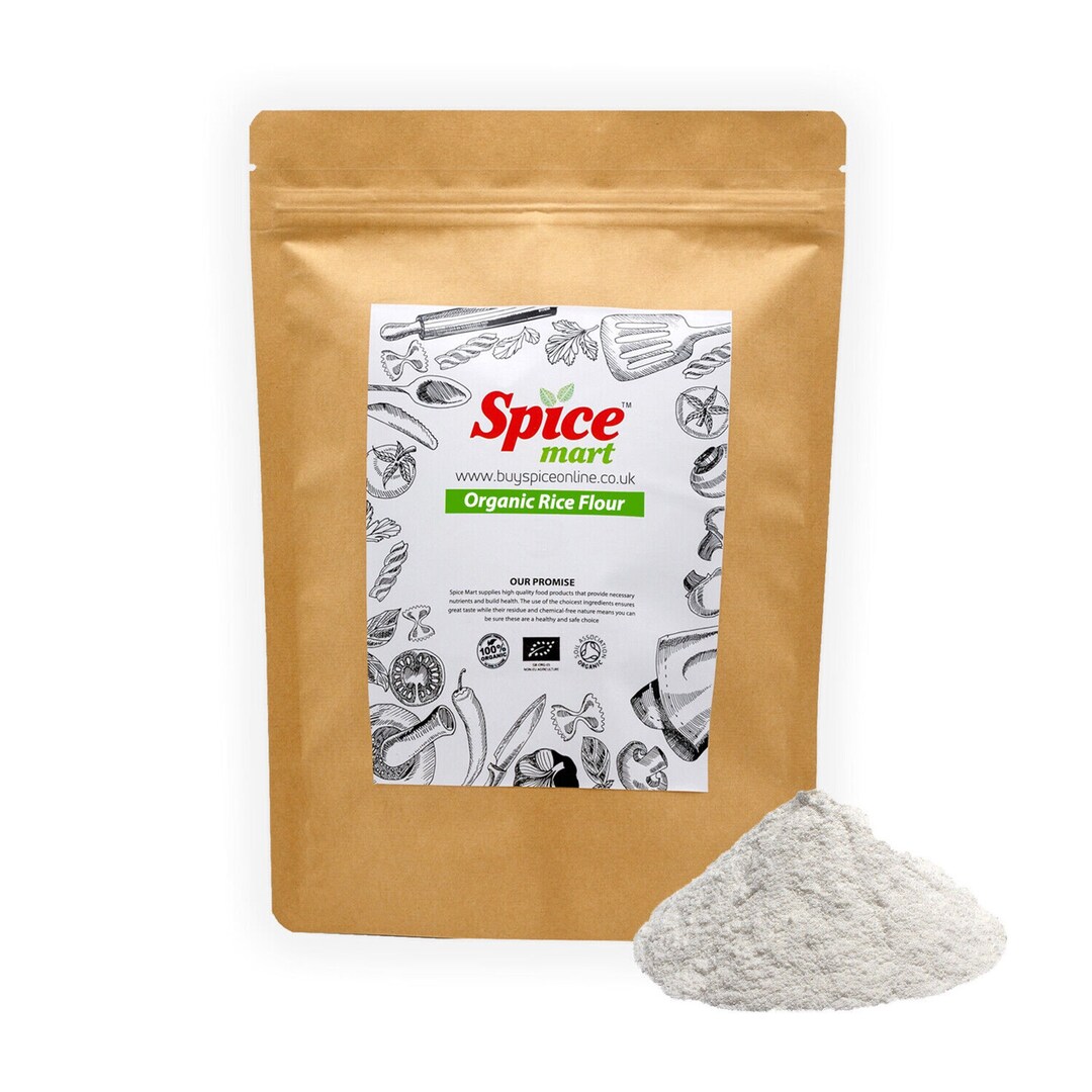 Organic Rice Flour White rice Powder Gluten-free Soil Association ...