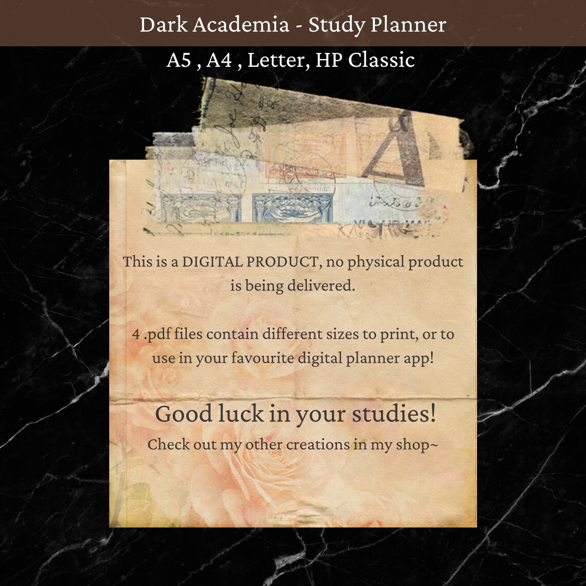 Dark Academia Study Pack Printables Pomodoro Technique, Daily Study ...