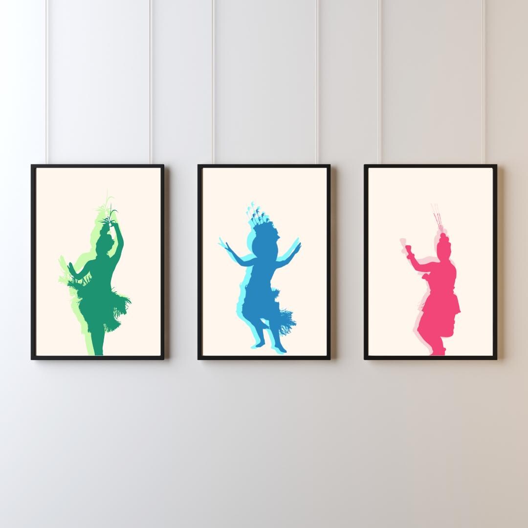 Set of 3 Pasifika Solo Dancer Prints | Samoan, Tongan & Cook Islands ...