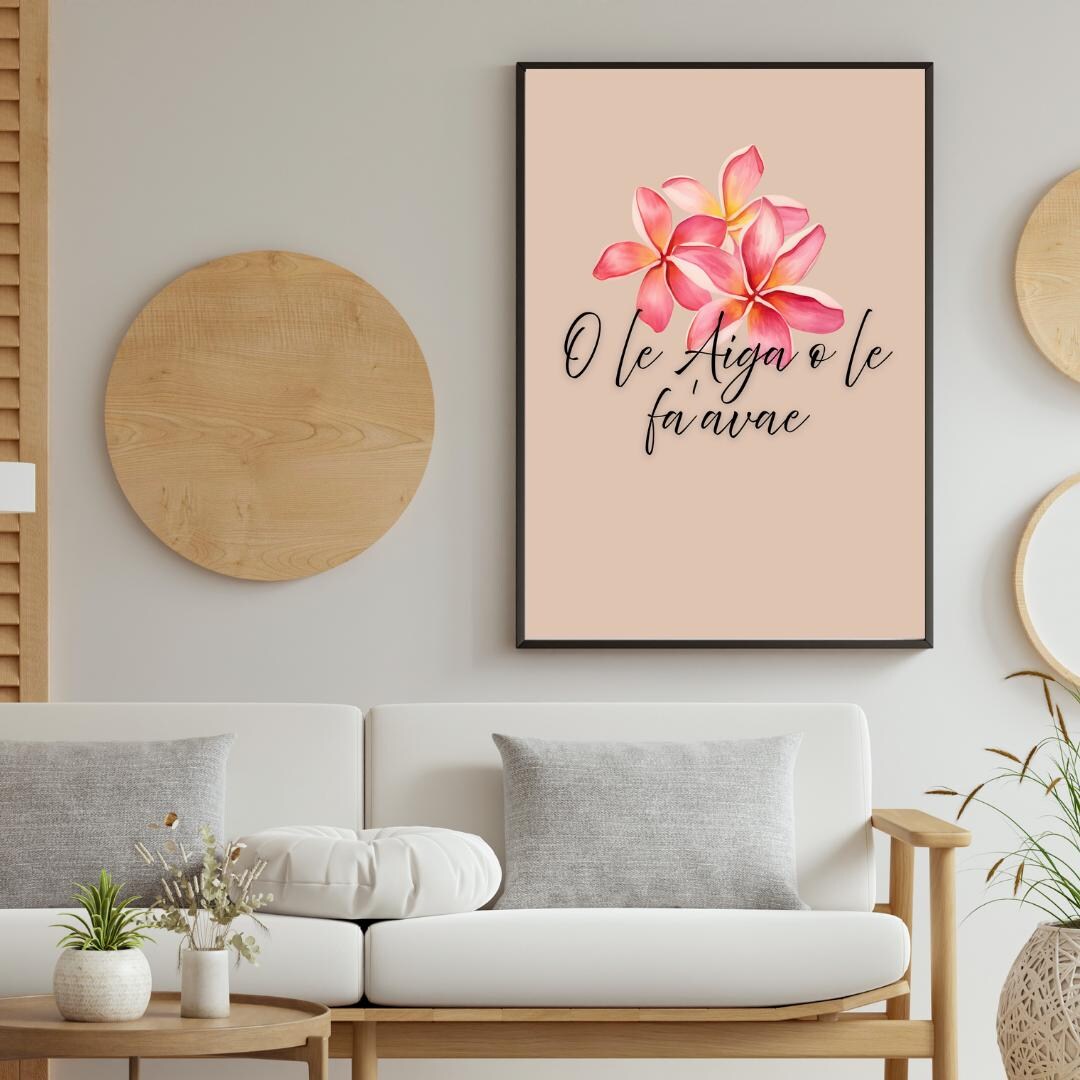 Samoan Phrase Poster | Family is the Foundation | Minimalist Pacific ...