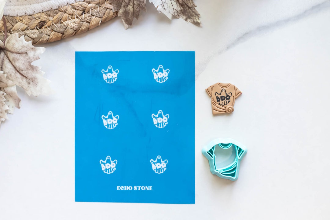 Fall\halloween Ghost Silk Screen Stencil for Polymer Clay - Etsy