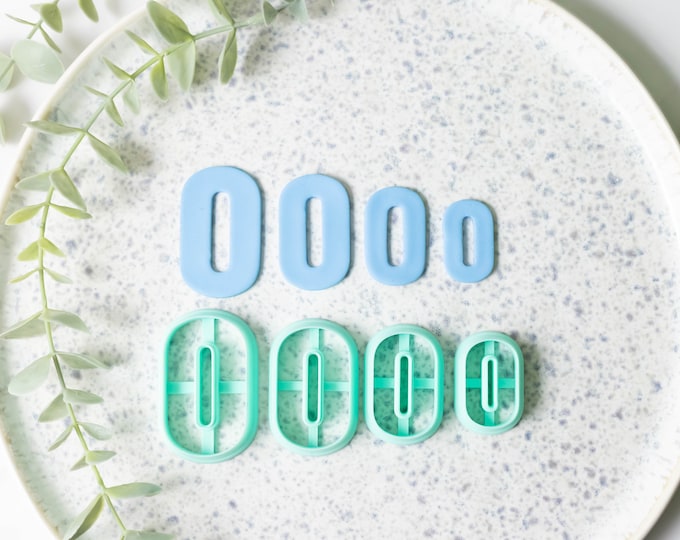 Double Oval Donut Offside Cutter for Polymer Clay, Jewelry Earrings ...