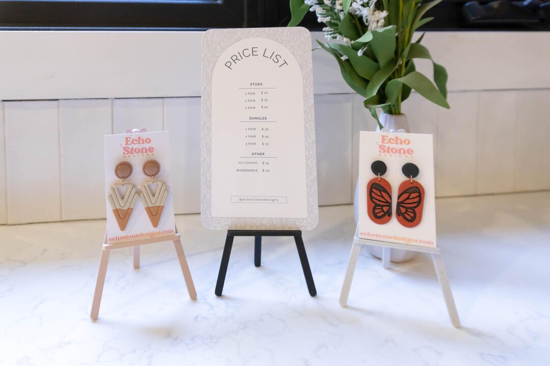 Earring Display Easel for Artist Market - Easel Market Display ...