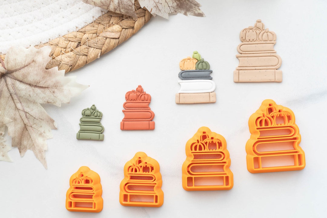 Polymer Clay Cutter, Fall Clay Cutters - Pumpkin Book Stack, 3D Printed ...
