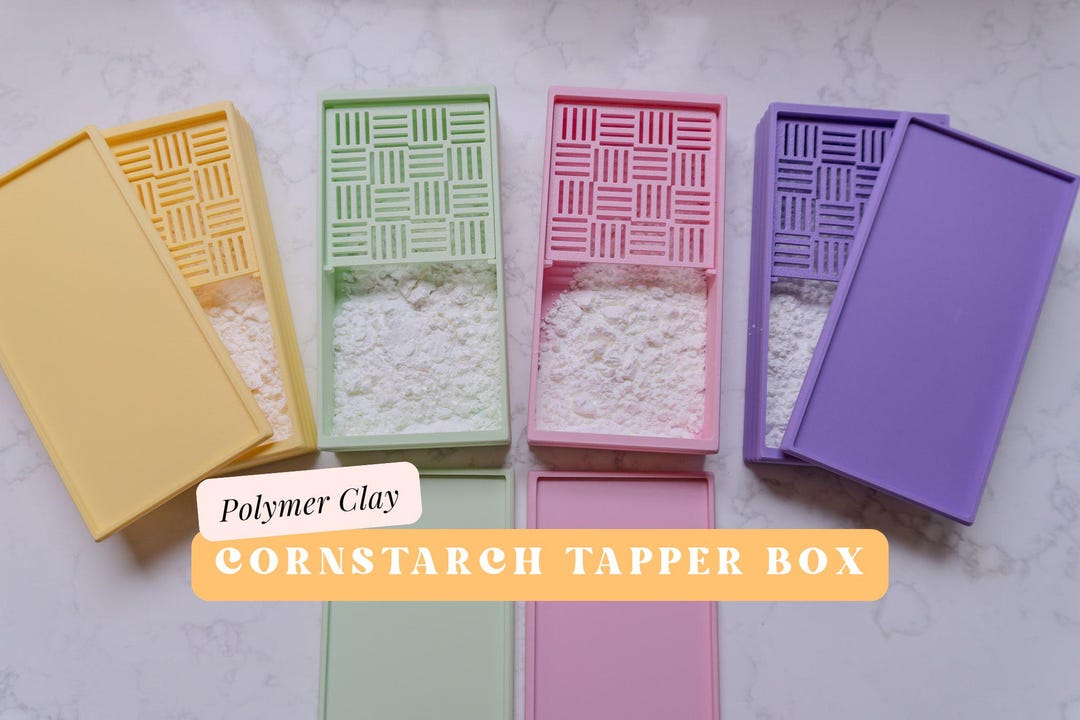 Colourful Cornstarch Tapper Box - Cornstarch Container for Polymer Clay ...