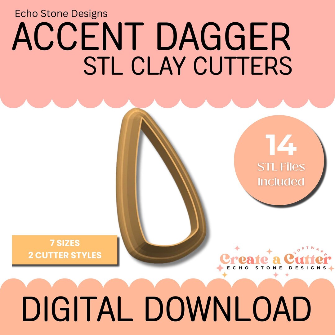 Digital STL File Polymer Clay Cutter | Accent Dagger Clay Cutter ...