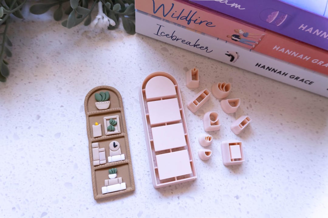 Bookshelf Bookmark Clay Cutters, Book Lover Gift, DIY Personalized ...