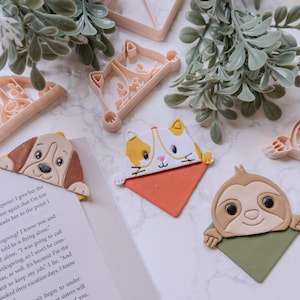 Animal Corner Bookmark Clay Cutters, Book Lover Gift, DIY Personalized ...