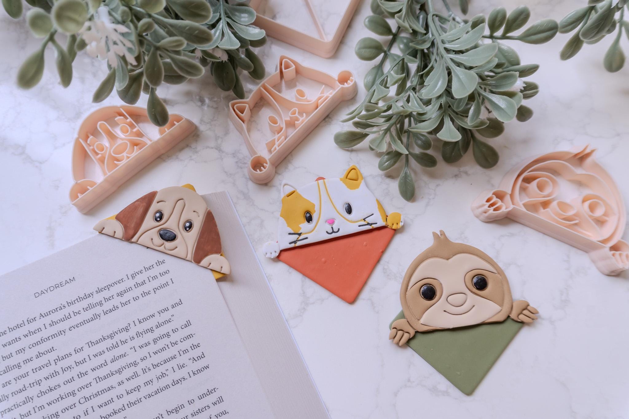 Animal Corner Bookmark Clay Cutters, Book Lover Gift, DIY Personalized ...