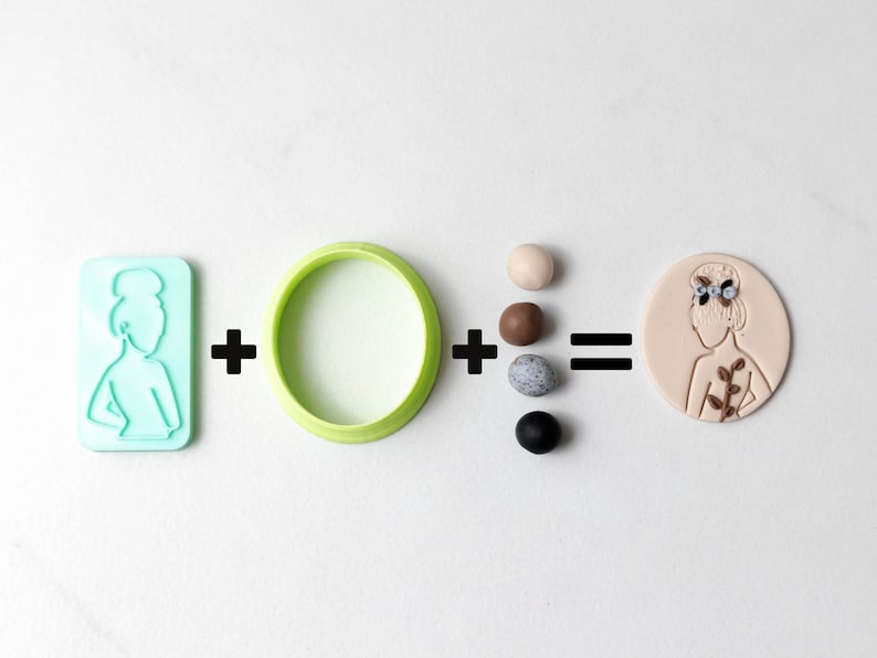 Polymer Clay Stamp Woman Figure Stamp 3D Printed Clay Stamp - Etsy