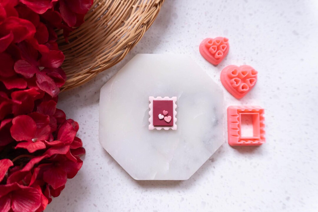 Valentines Polymer Clay Cutter: Valentines Postage Stamp Set - Etsy