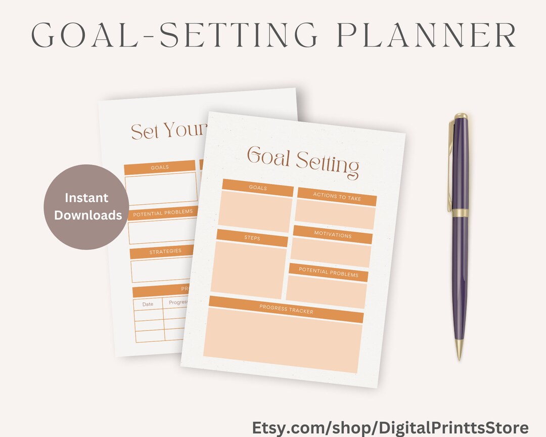 Printable Planner Digital Download Instant Download Goal Setting Goal ...