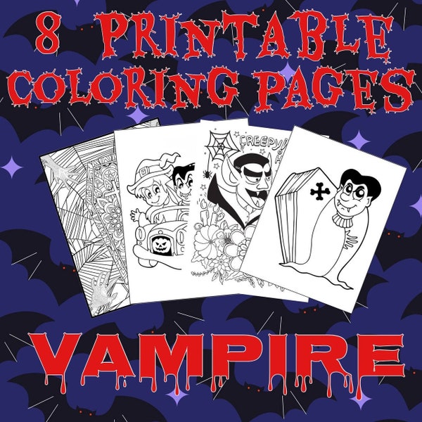 Dracula Coloring Book - Etsy