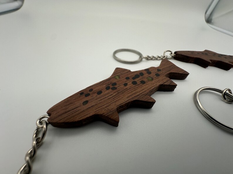 Brown Trout Keychain - Walnut - Etsy
