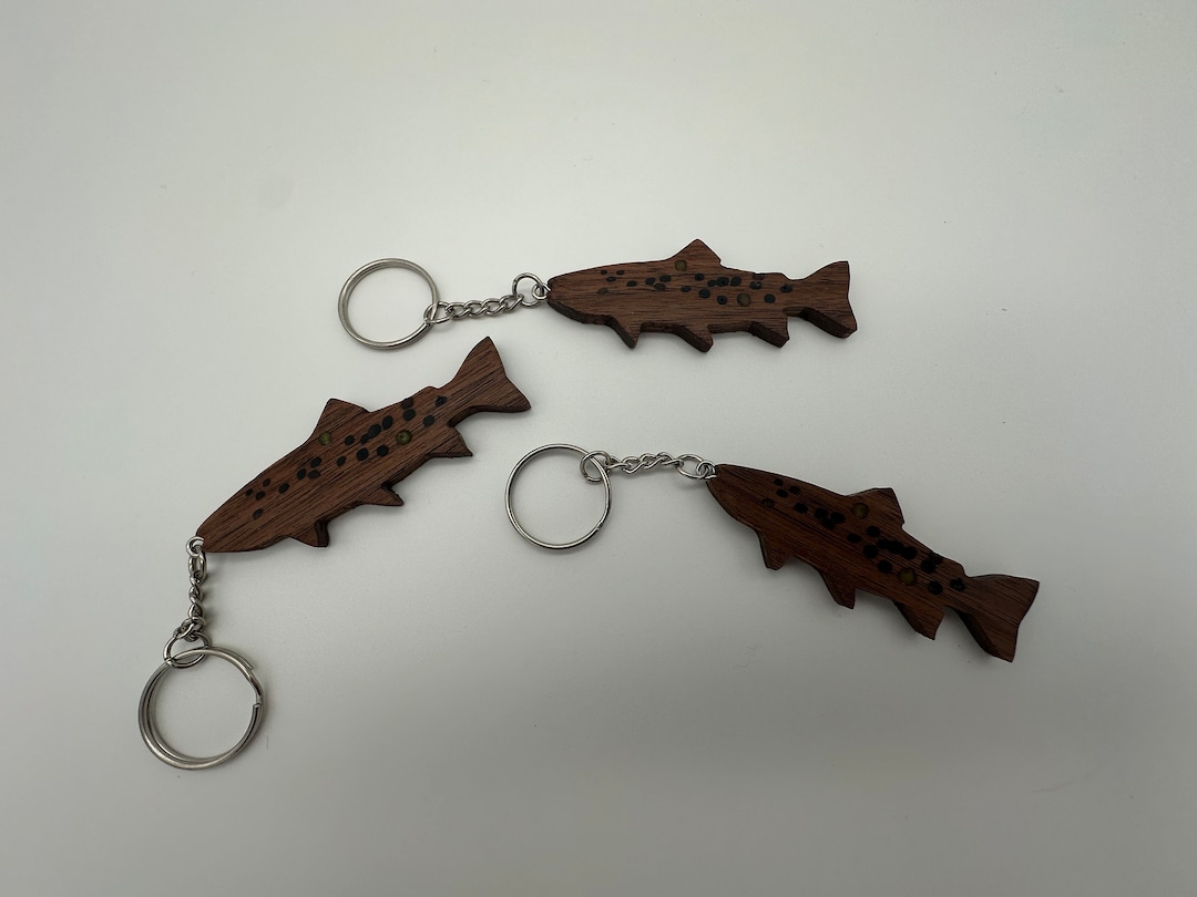 Brown Trout Keychain - Walnut - Etsy