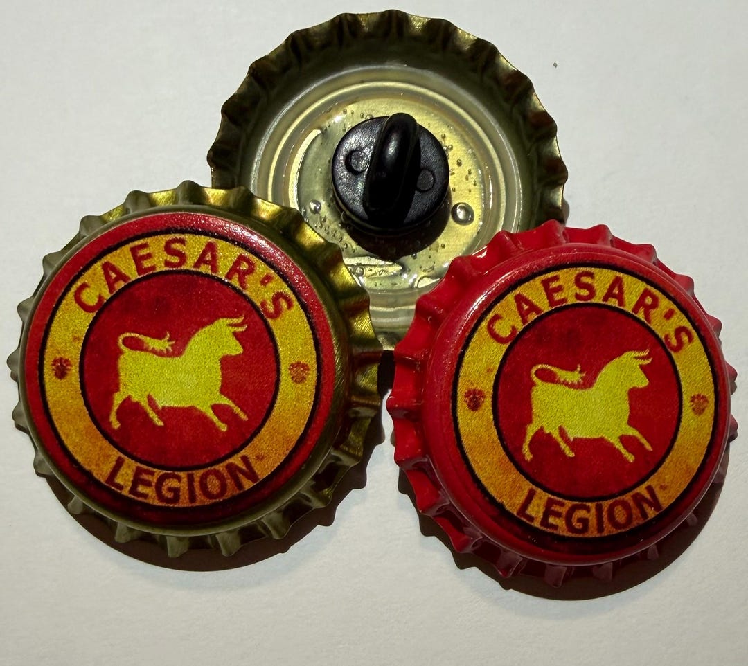 Caesar’s Legion Bottle Cap Pins, Gold and Red LOW STOCK! - Etsy