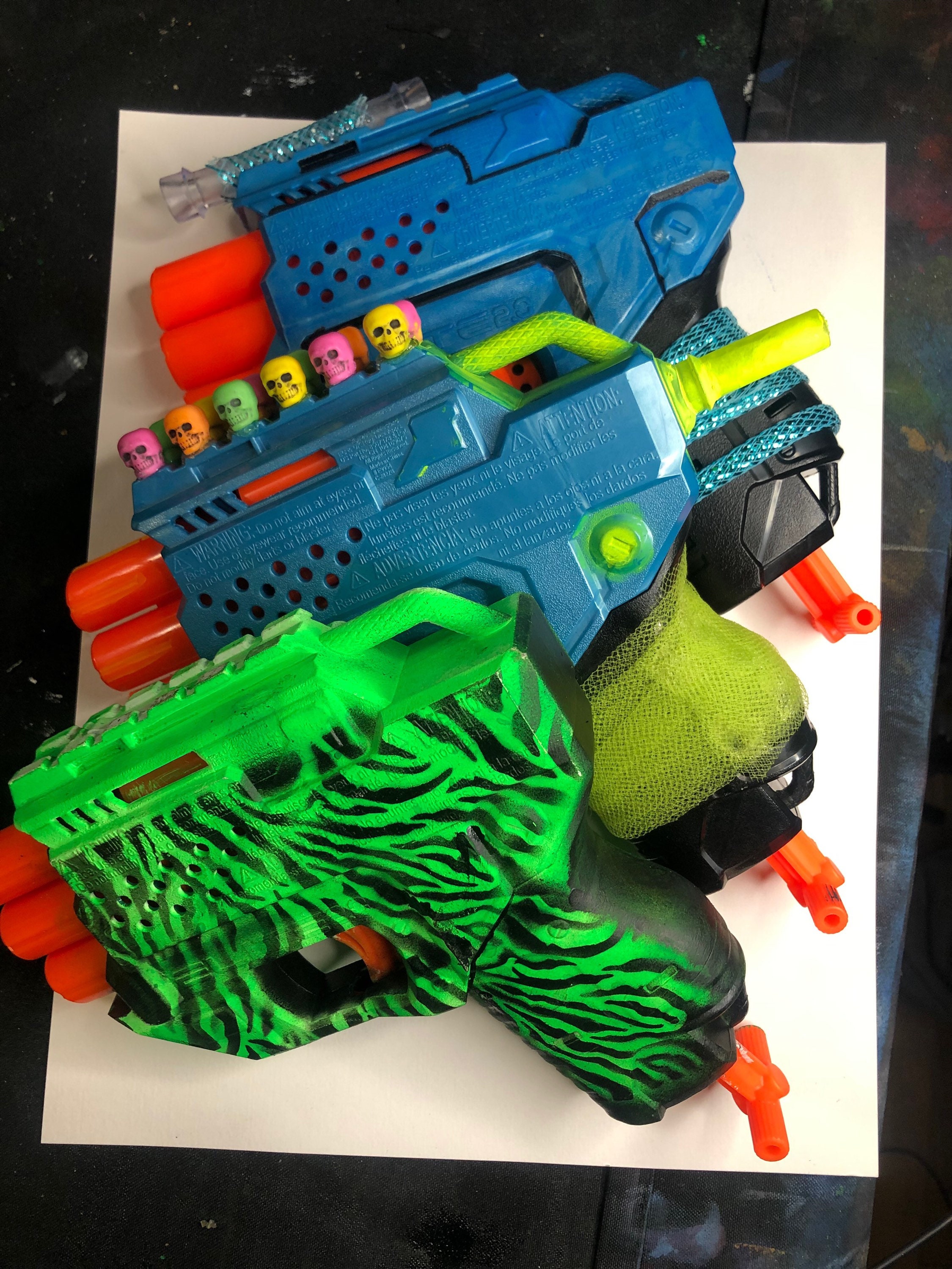 Nerf Cyberpunk Sidearms Trio Elite 2.0 UV Neon Black Light | Etsy