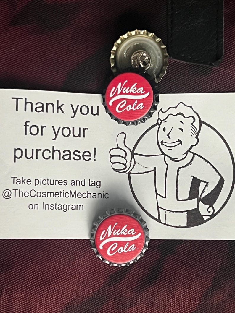 Nuka Cola Bottle Cap Pin, Fallout, 3 Styles - Etsy