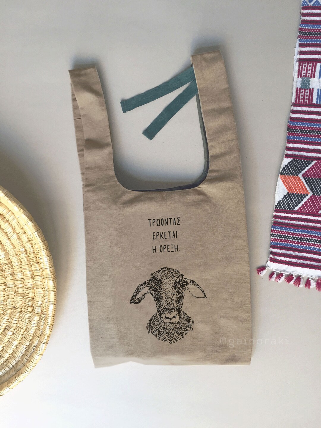 The Cypriot Proverbs Project Handmade Tote Bag With Interior Lining ...