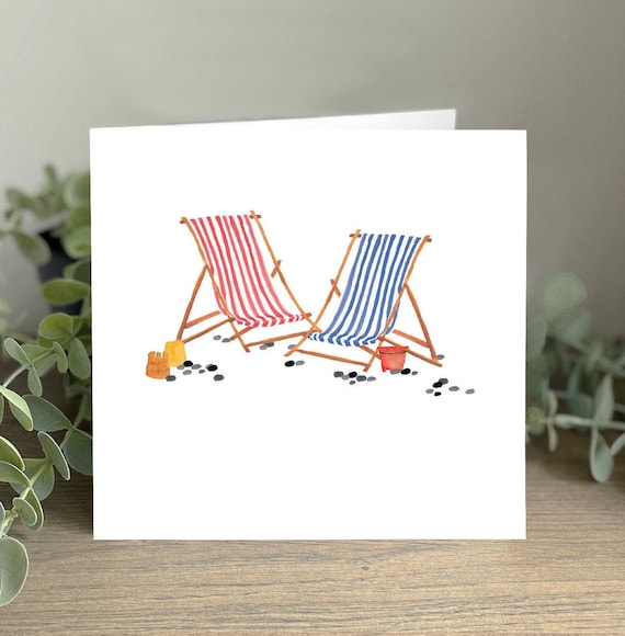 Summer Beach Greeting Card | Etsy