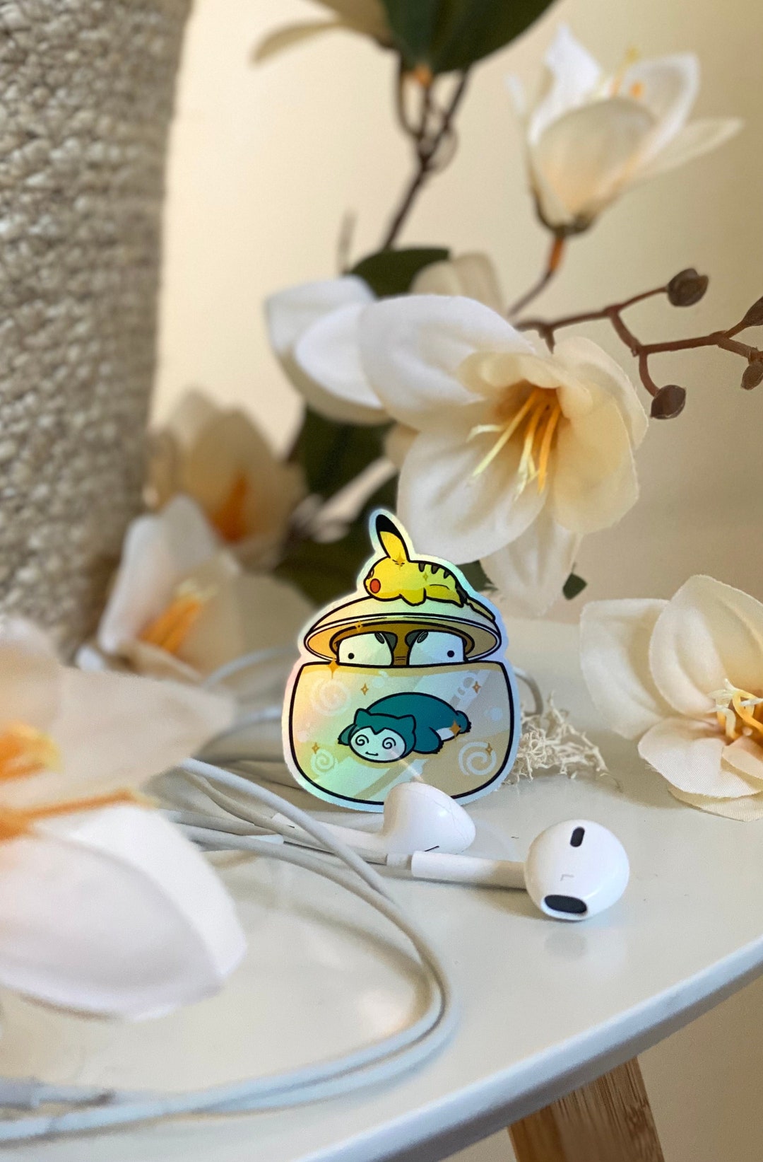 Pokemon Snorlax Pikachu Earpod Stickers - Etsy