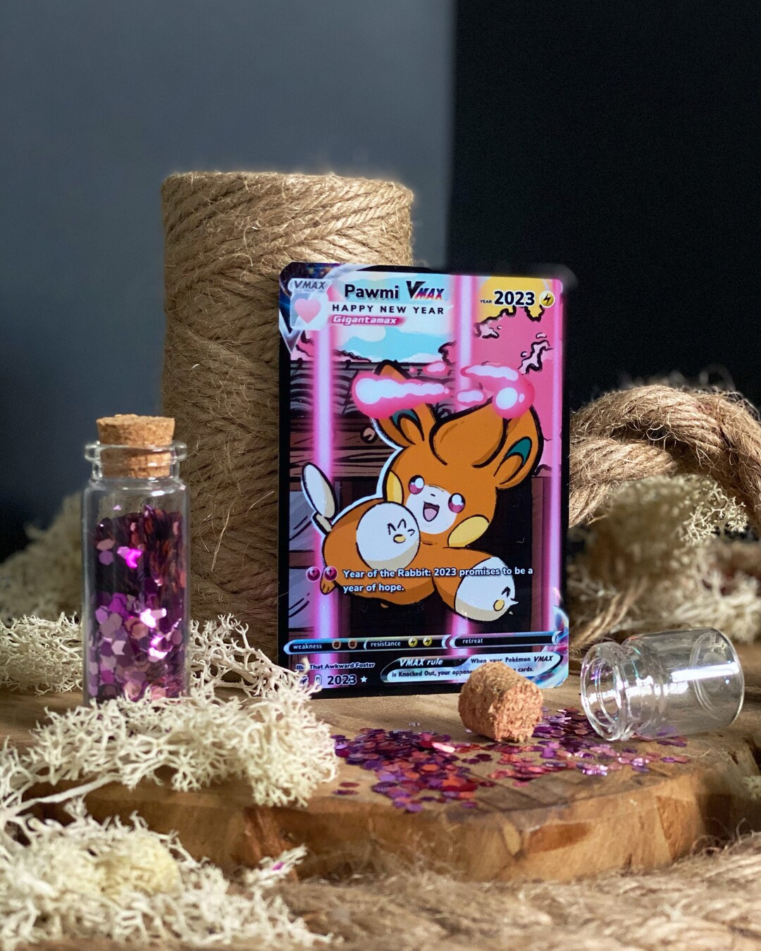 Pokemon 2023 Rabbit Custom Card New Year pawme / Pohm - Etsy