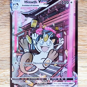 Custom Pokemon Meowth Vmax Card - Etsy