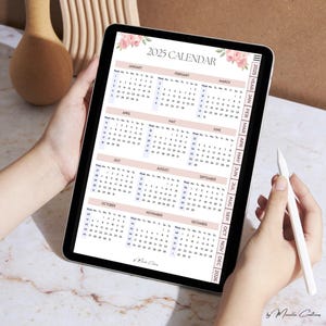 Digital Planner 2025 Pink Floral for Goodnotes, Notability. Dated and ...