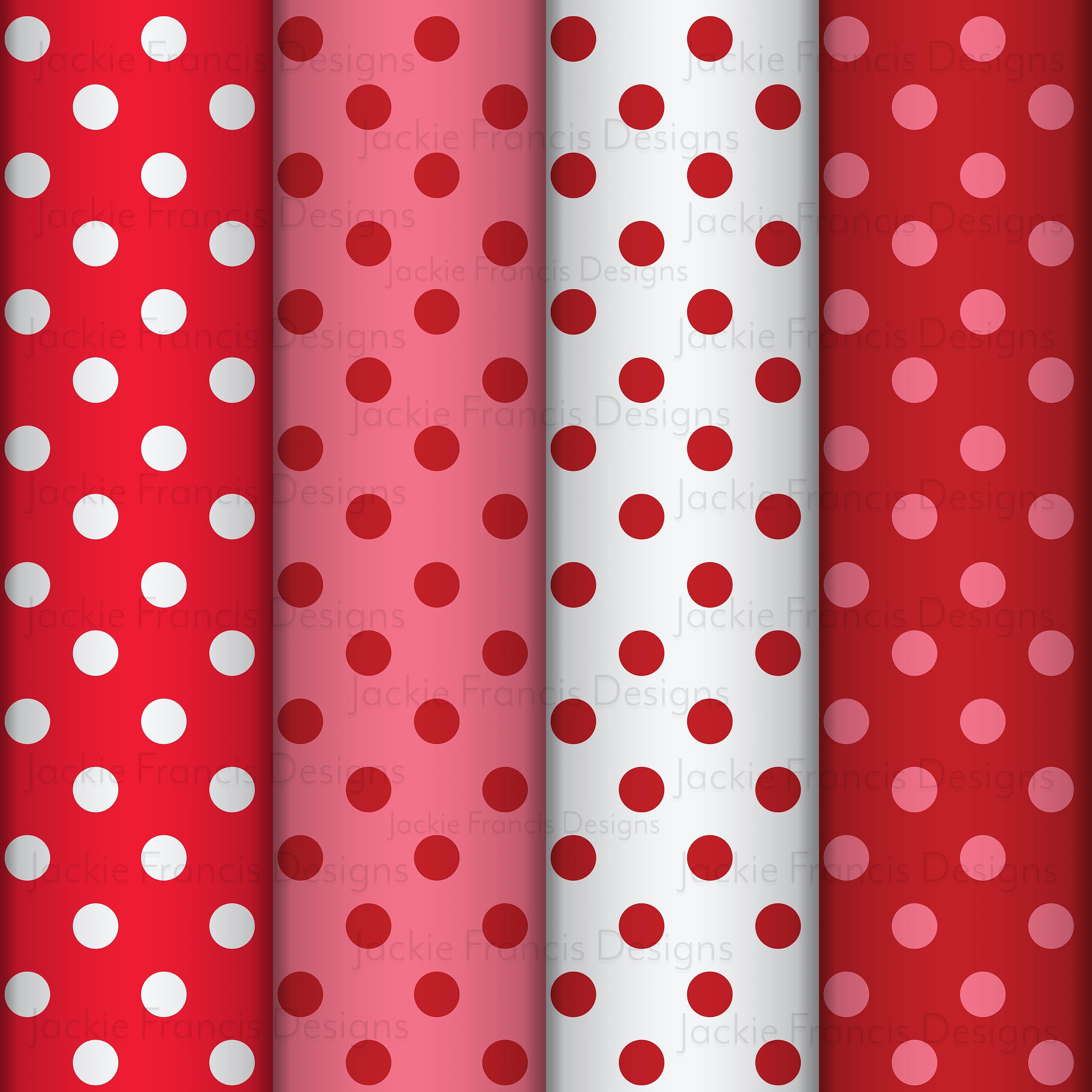 Red Polka Dots Digital Paper Pack, 16 Red Polka Dots Wallpaper, Red ...