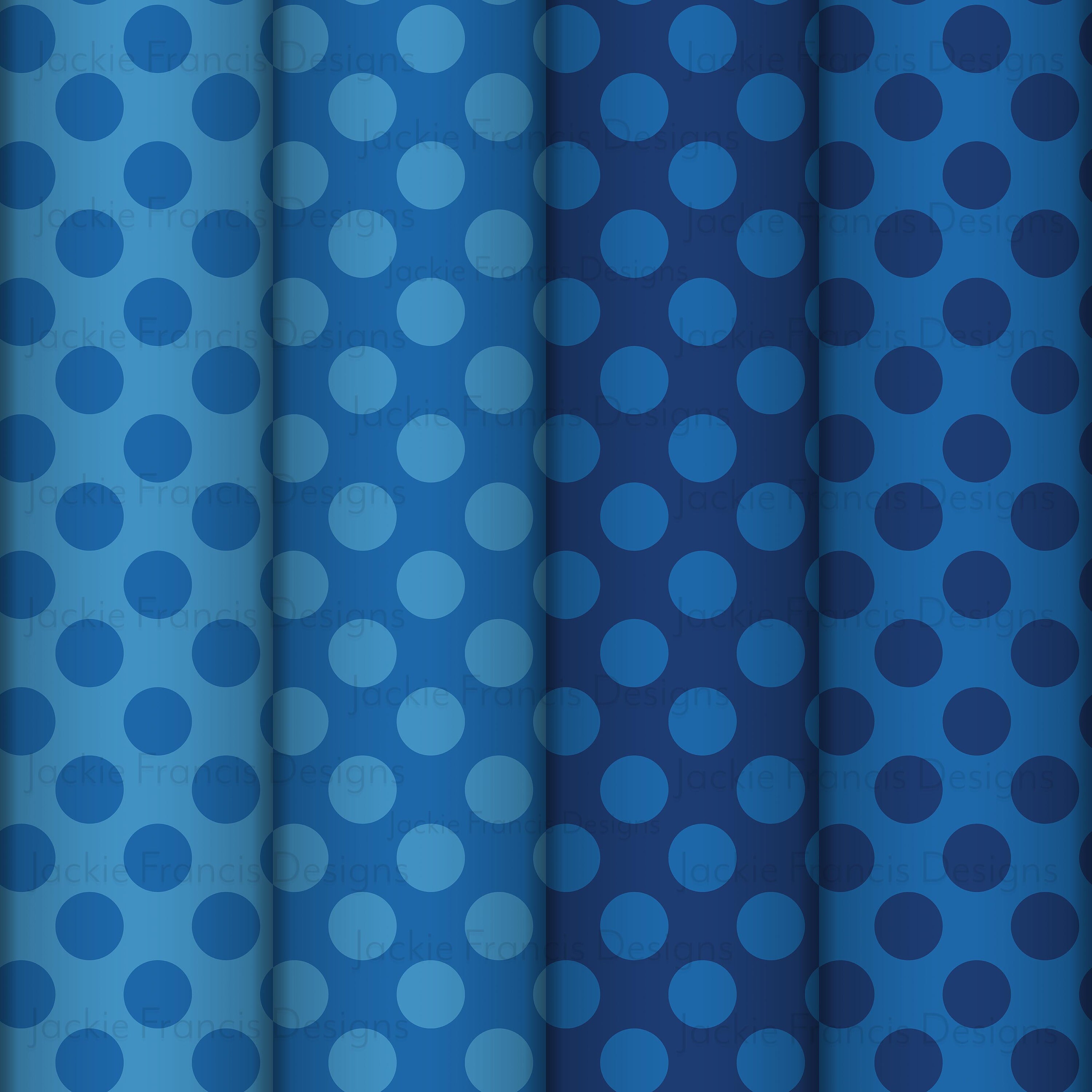 Blue Polka Dots Digital Paper Pack, 16 Blue Polka Dots Seamless ...