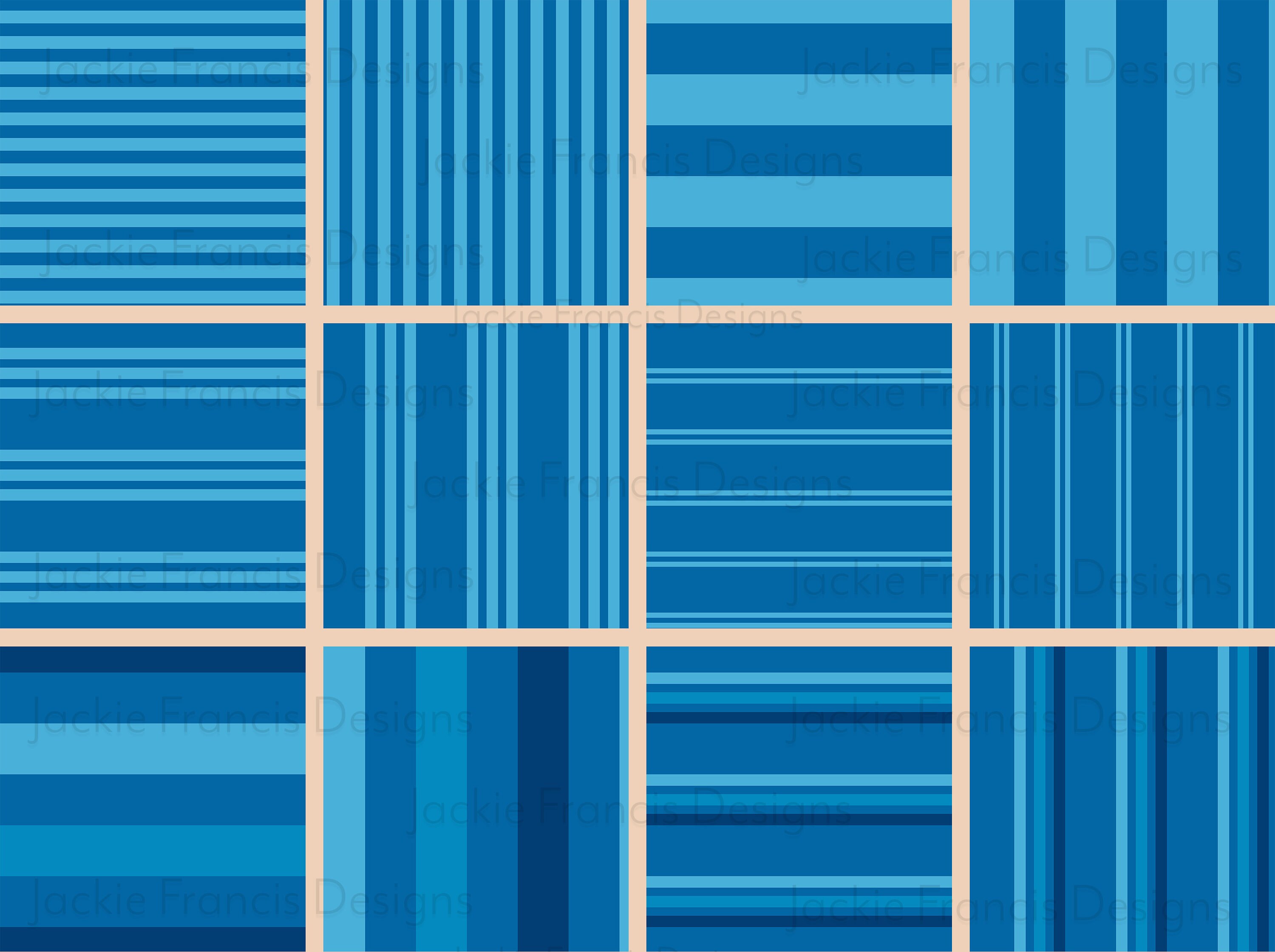 Blue Stripes Digital Paper, Dark Blue Stripes Digital Download ...