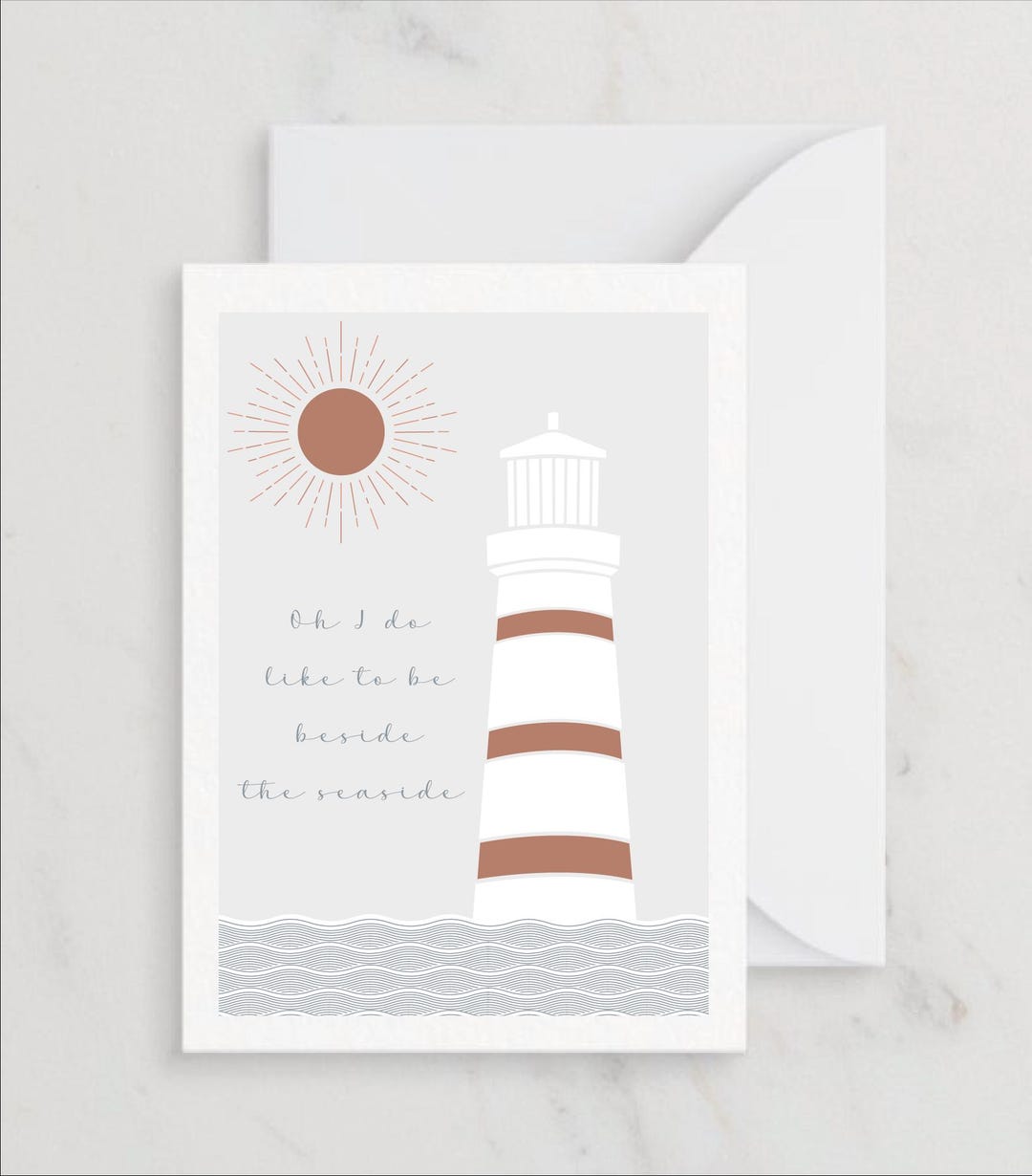 Lighthouse Greetings Card - Lighthouse Print, Coastal Art, Seaside ...