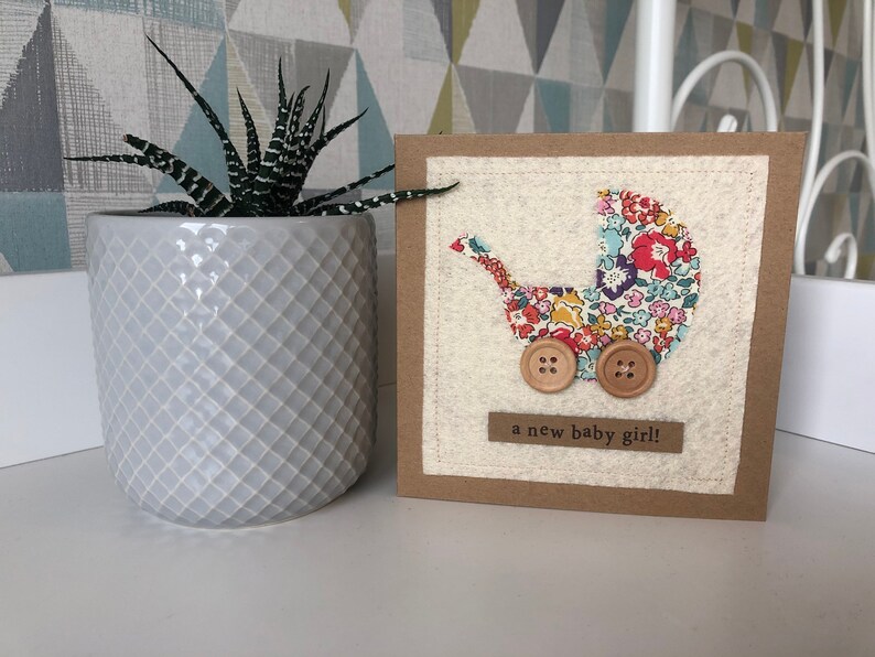 Personalised Handmade Liberty New Baby Card Pram - Etsy UK