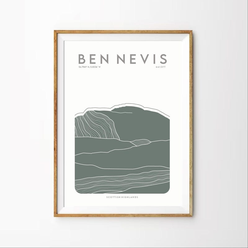 Ben Nevis Line Art - Etsy UK