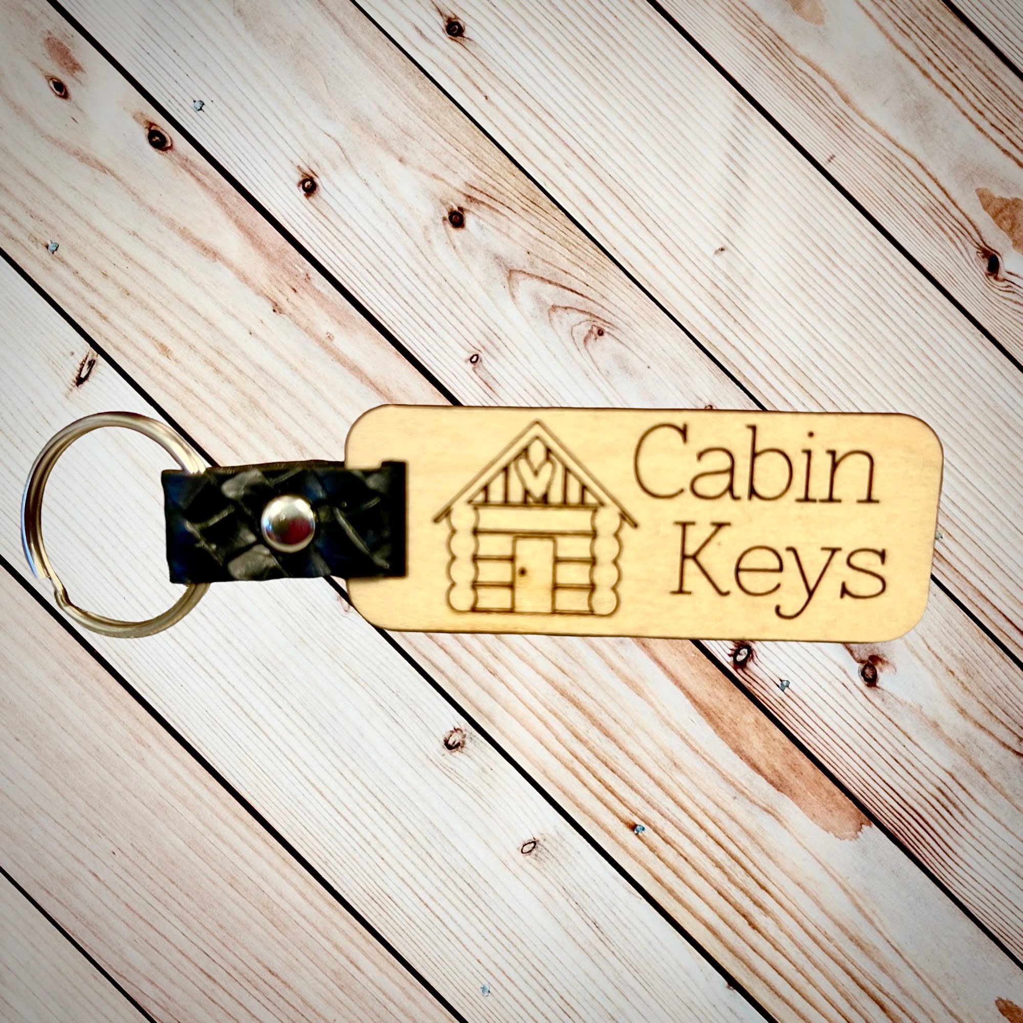 Set of 6 Building Wood and Leather Digital Custom Keychains | House ...