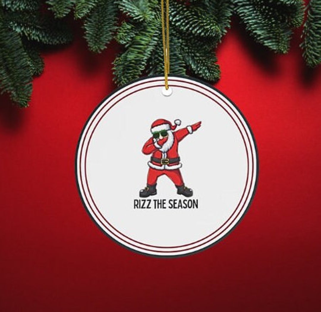 RIZZ THE SEASON Ceramic Ornament Christmas Gen Z Teen Boy - Etsy