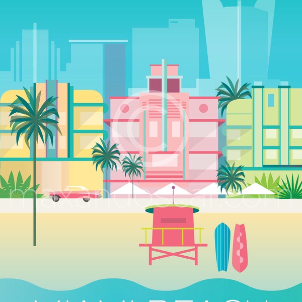 Miami Postcard - Etsy