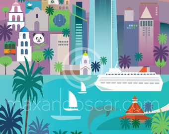 San Diego Postcards | Etsy