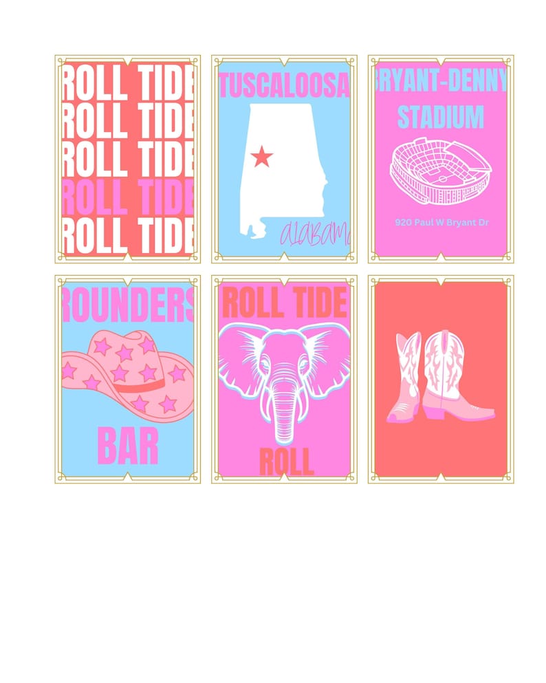UNIVERSITY OF ALABAMA Digital College Print - Etsy