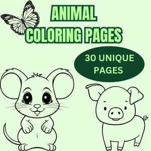 30 Printable 8x8 Animal Coloring Pages Fun for All Ages, Digital ...