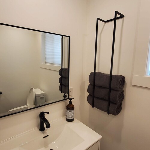 Wood Towel Rack Shelf Floating Wall Shelf Laundry Room - Etsy