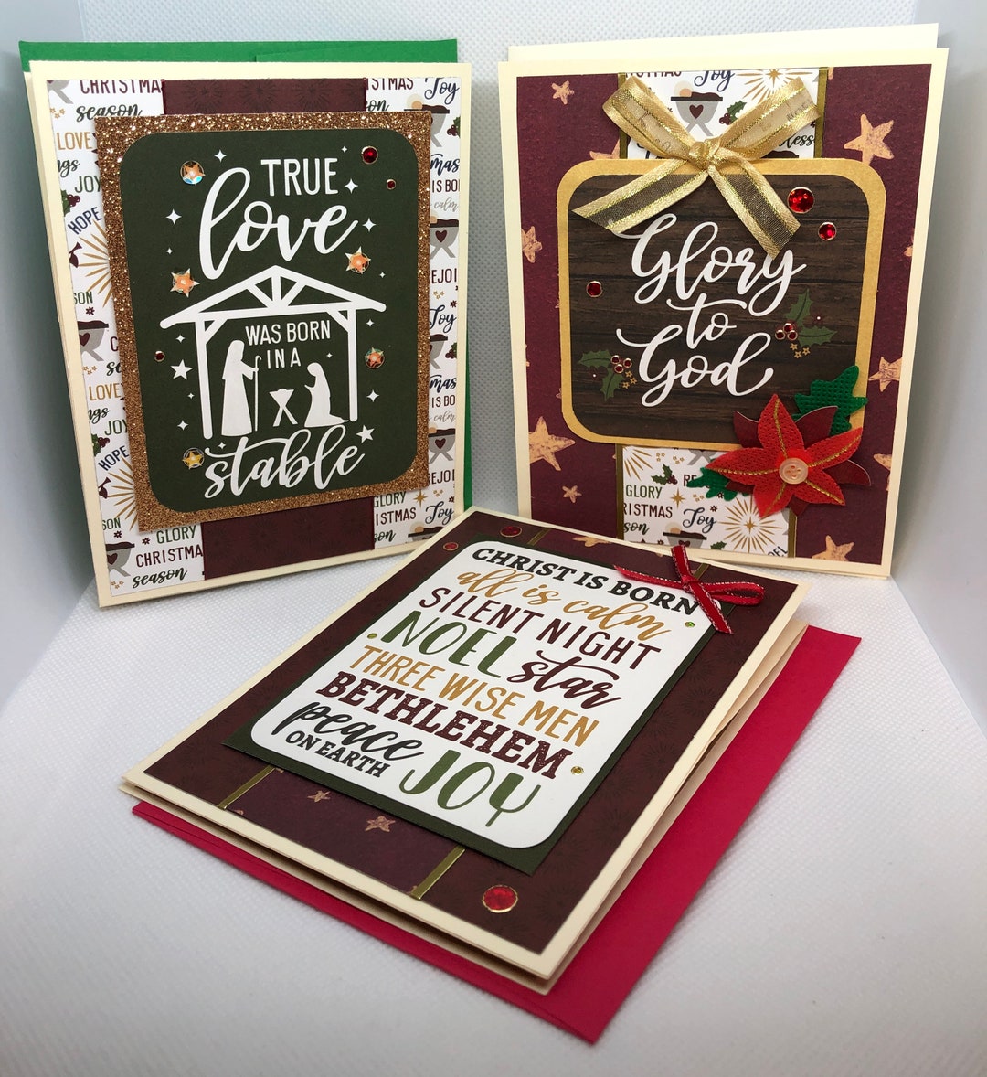 Handmade Christmas Easel Cards – Nativity, Good Tidings - Etsy